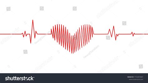 Heartbeat Graph Pulse Vector Template Stock Vector Royalty Free