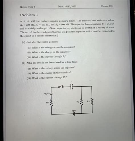 Solved Group Work 4 Date 10 12 2020 Physics 1251 Problem 1