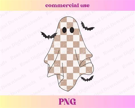 Checkered Trendy Ghost Png Halloween Spooky Season Aesthetic Ghost
