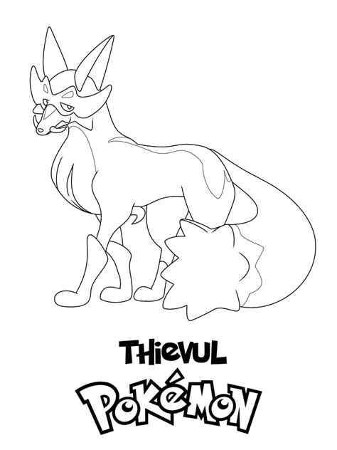 Thievul Pokemon Coloring Page Download Print Or Color Online For Free