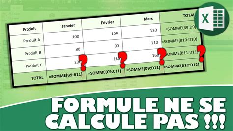 Pourquoi Ma Formule Ne Se Calcule Pas Sur Excel Excel Formation