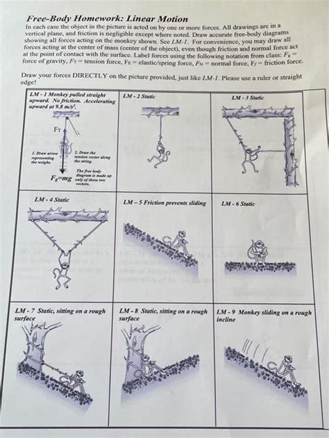 Solved Free Body Homework Linear Motion In Each Case The Chegg