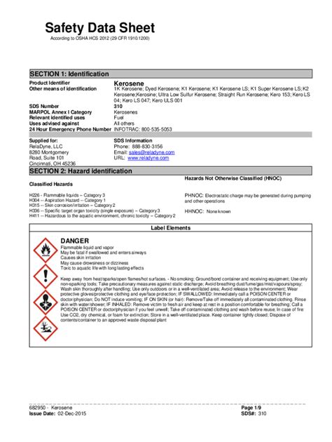 Fillable Online Conforms To Hcs 2012 United States Safety Data Sheet