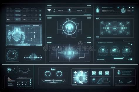 Hud Element Ui Medical Examination Display Set Of Virtual Interface