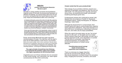 Breath Is The Key To Primal Sexual Energy Rejuvenation Breath Is The