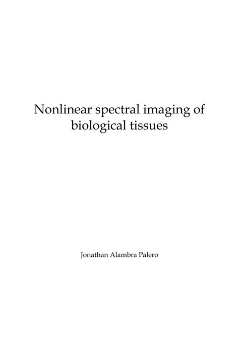 PDF Nonlinear Spectral Imaging Of Biological Tissues
