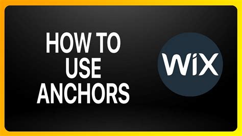 how to use anchors wix tutorial youtube