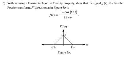 Solved B Without Using A Fourier Table Or The Duality