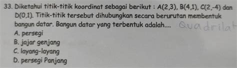 solved 33 diketahui titik titik koordinat sebagai berikut a 2 3 b