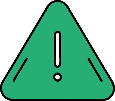 Green Warning Triangle Sign With Exclamation Mark Safety Illustration