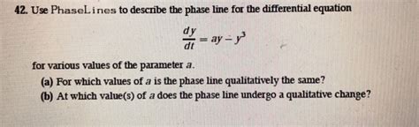 Solved Use PhaseLines To Describe The Phase Line For The Chegg Com