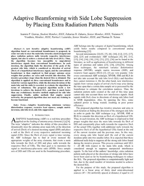Adaptive Beamforming With Side Lobe Suppression By Placing Extra
