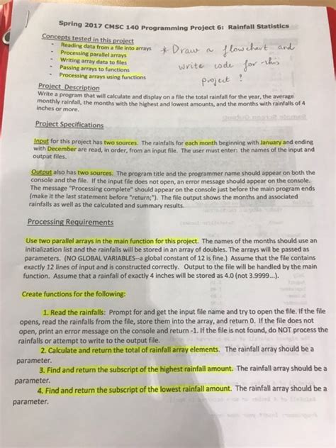 Solved Sprin 9 2017 Cmsc 140 Programming Project 6 Rainfall