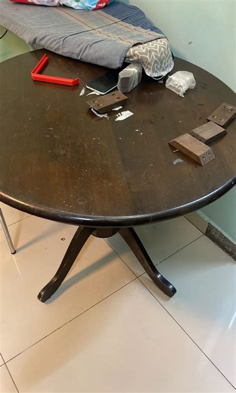 Meja Kayu Bulat Furniture Home Living Furniture Tables Sets On Carousell