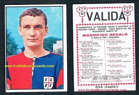 1965 Luigi Riva Panini Valida Back Italian Only Issue