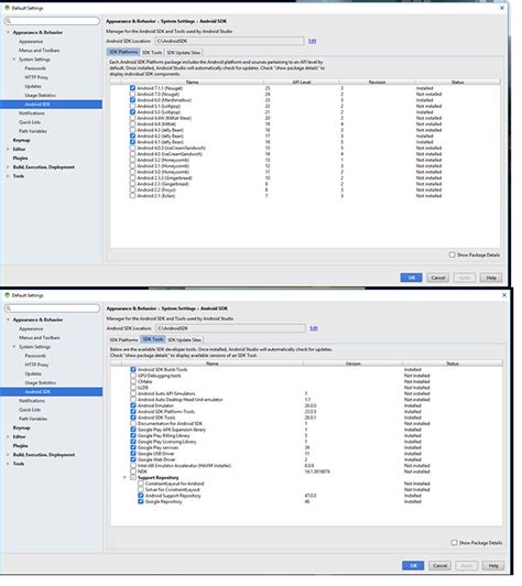 Unable To List Target Platforms Error For Android Build On 552f1