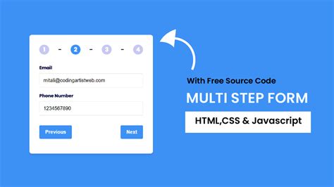 multi step form with validation using html css and javascript
