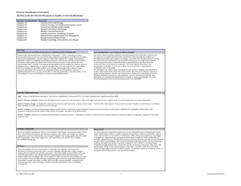 XLS APQC Process Classification Framework PCF Petroleum Upstream