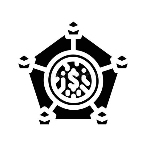 Distributed Ledger Decentralized Application Glyph Icon Vector