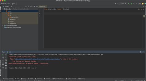 Modulenotfounderror No Module Named Chatterbot Ides Support