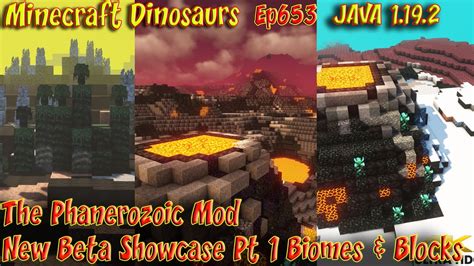 the phanerozoic mod new beta showcase biomes blocks minecraft java 1 19 2 dinosaurs ep653