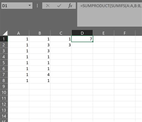 Excel Sumifs Over A Set Stack Overflow