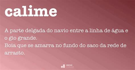 Calime Dicio Dicionário Online De Português