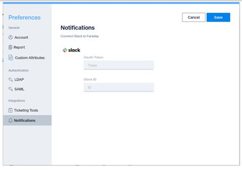 configure slack notifications faraday