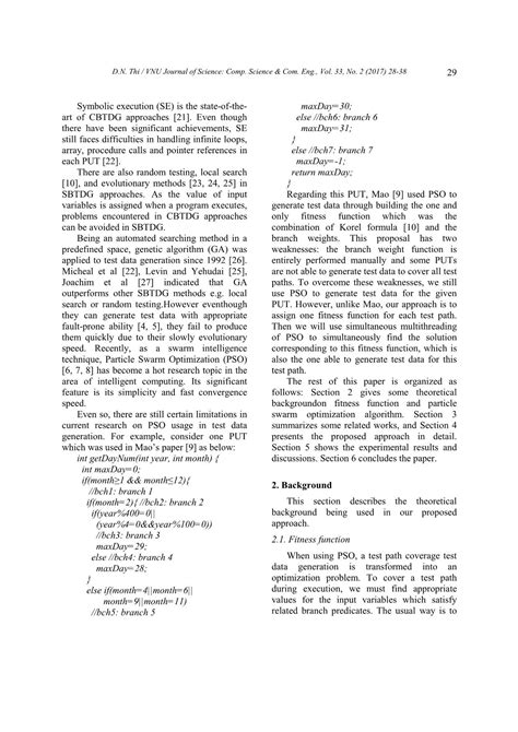 Generating Test Data For Software Structural Testing Using Particle