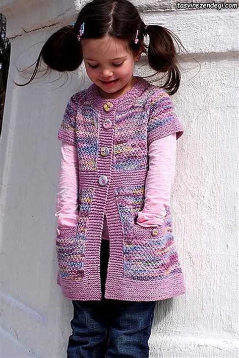 مدل ژاکت بافتنی دخترانه کلاه ، دستکش و هدبند مجله تصویر زندگی