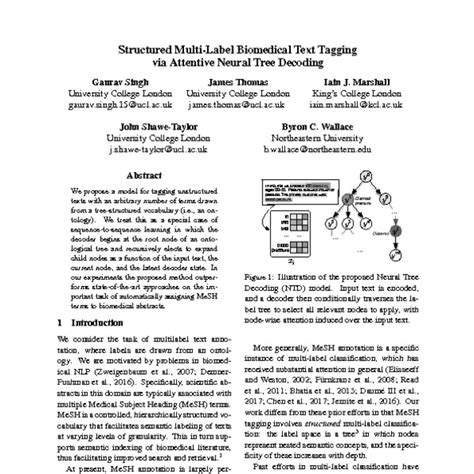 Structured Multi Label Biomedical Text Tagging Via Attentive Neural Tree Decoding Acl Anthology