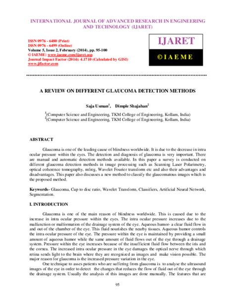 Pdf A Review On Different Glaucoma Detection Methods