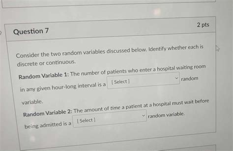 Solved Question 7consider The Two Random Variables Discussed