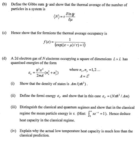 Solved B Define The Gibbs Sum Z And Show That The Thermal Chegg Com