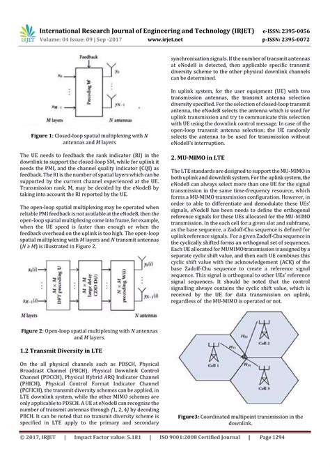 Analysis Of Mimo Transmit Diversity And Mimo Spatial Multiplexing System In Wireless
