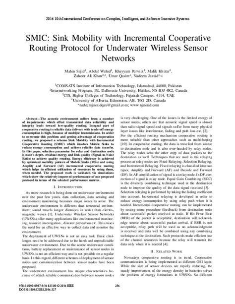 Pdf Smic Sink Mobility With Incremental Cooperative Routing Protocol For Underwater Wireless