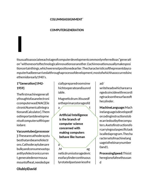 Columns Assignment Pdf