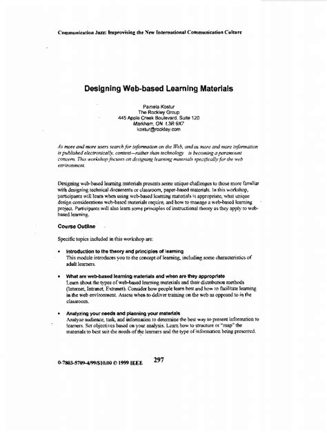Designing Web Based Learning Materials Ieee Conference Publication