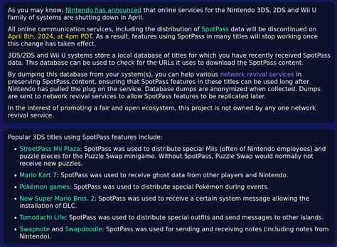 Spotpass Servers For 3ds And Wii U Shutting Down Apr 8 Please Dump And
