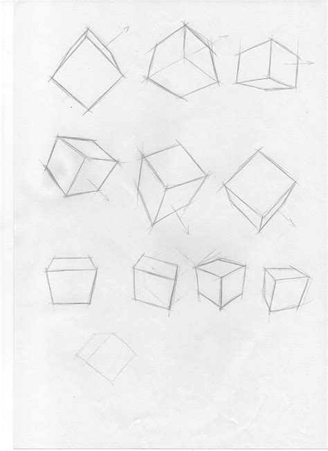 Rotating Cubes Drawing Perspective Techniques