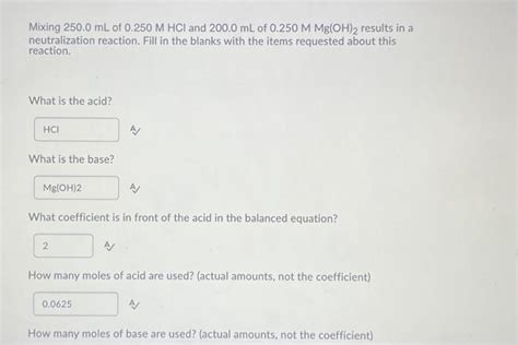 Solved Mixing ML Of M HCI And ML Of Chegg Com