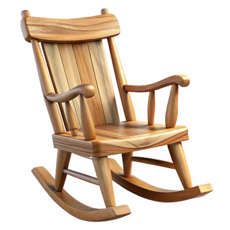 Wonderful Modern Wooden Rocking Chair Front View Cutout With Warm Lighting High Quality 57866817 Png