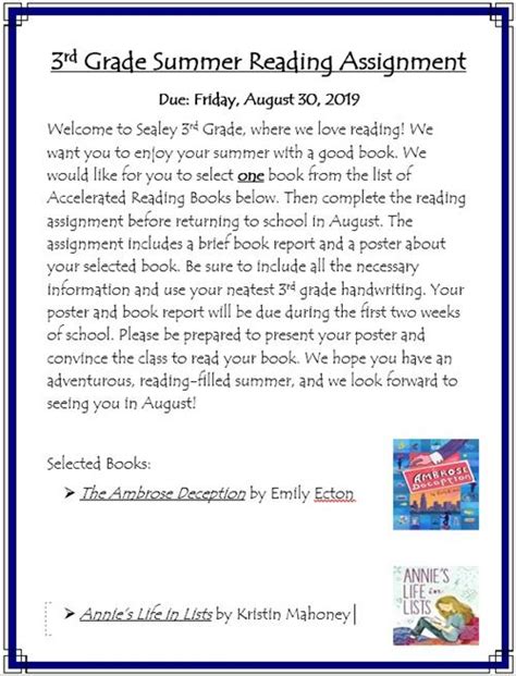 Summer Reading 3rd Grade Summer Reading 2019 Worksheets Library