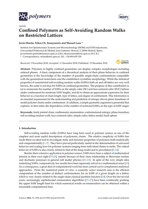 Pdf Confined Polymers As Self Avoiding Random Walks On Restricted