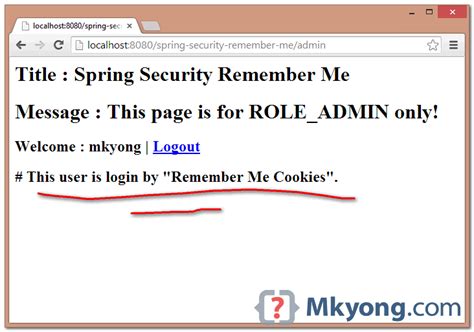 Spring Security Remember Me Example Mkyong