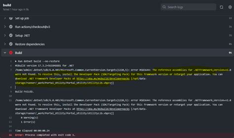 GitHub Action Build Net Application Run Failed Community Discussion 40793 GitHub