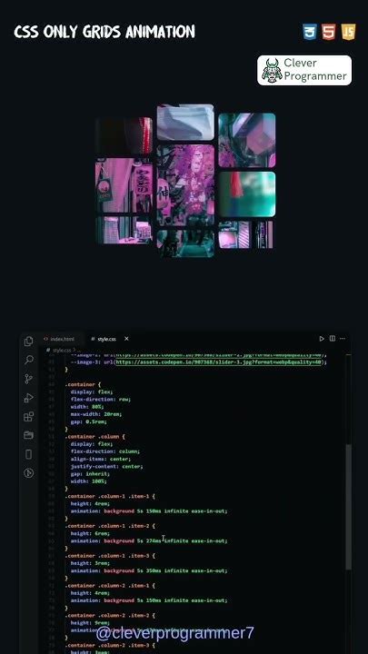 Css Only Grids Animation Cleverprogrammer09 Html Css Javascript Coding Python Coding