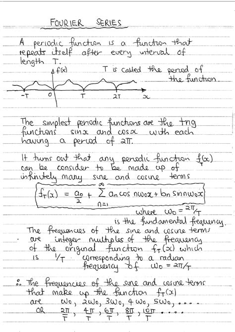 Sec Fourier Series Lecture Notes BH Studocu