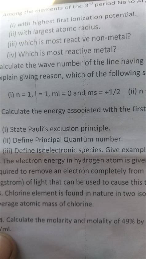Calculate The Energy Associated With The First Filo