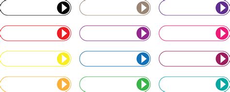 Set Of Different Color Outline Buttons With Arrow Web Menu Buttons